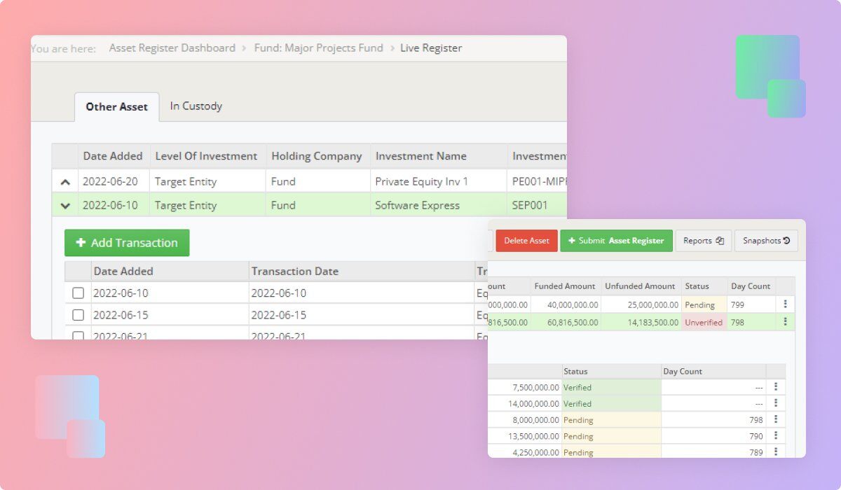 Asset Register | Fund Recs